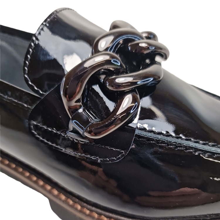 Rannou| Myma mocassins et slip on 5814 noir vernis femme