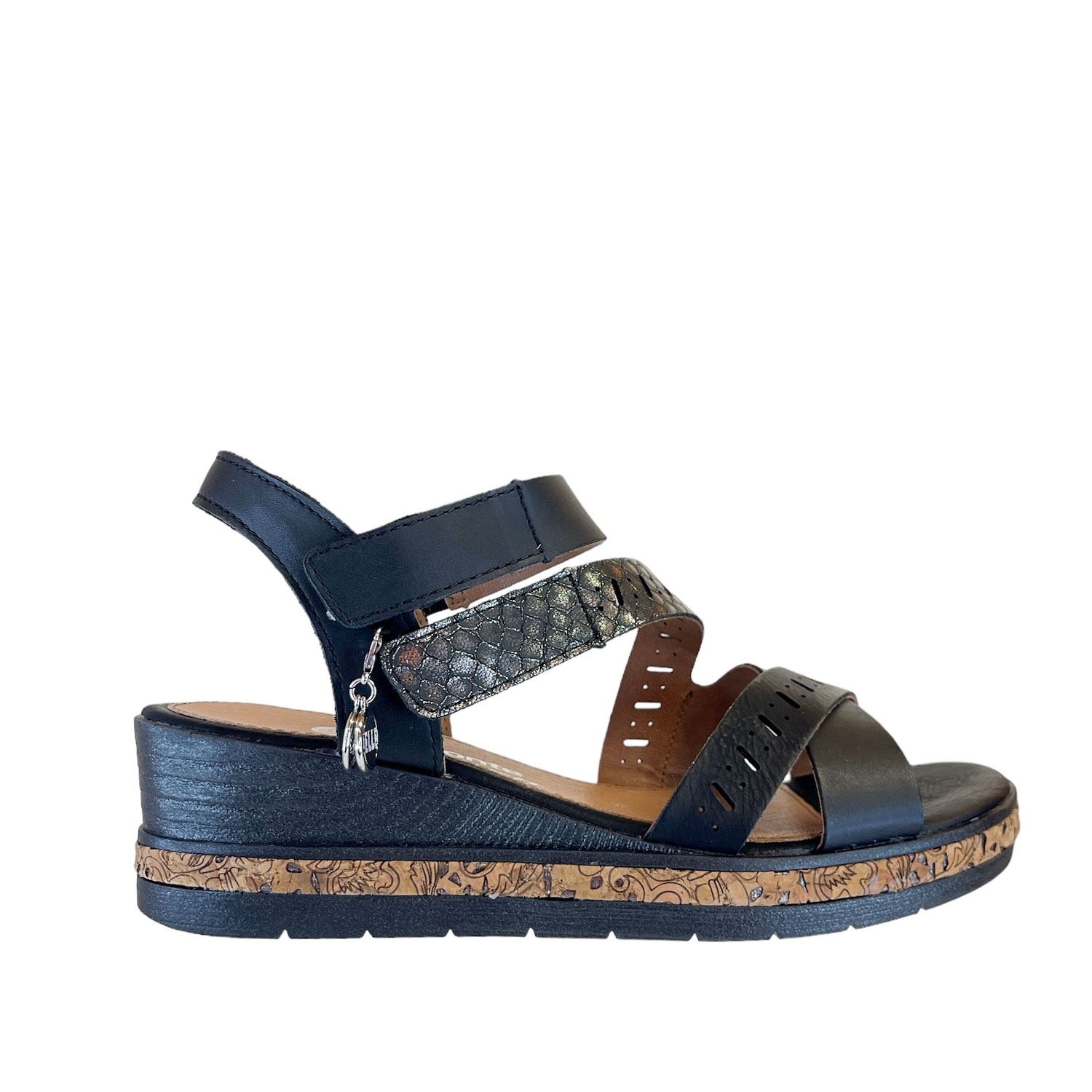 Rannou| Remonte sandales d3064 noir femme